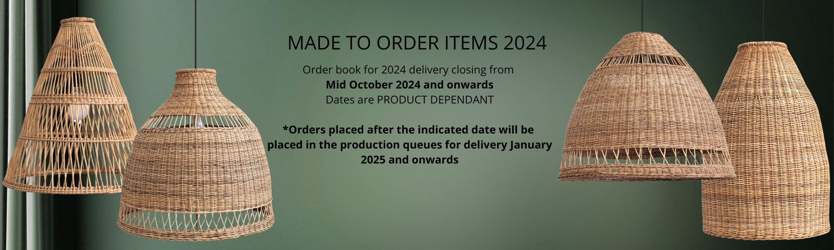 Made To Order Items For 2024 Delivery Closure Dates — Lighting.co.za