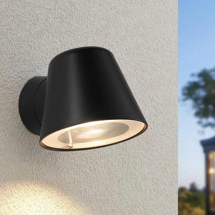 Deli GU10 Down Facing Black Outdoor Wall Light — Lighting.co.za