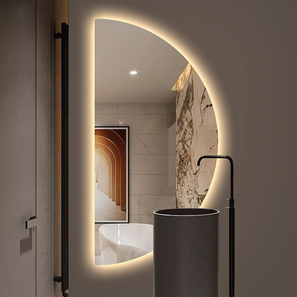 Como Half Round Backlit LED Frameless Mirror 4 Sizes — Lighting.co.za
