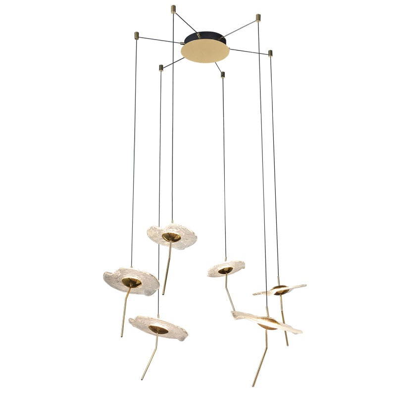 Kenzo 6 | 10 Light Gold And Clear Glass LED Cluster Pendant Light ...