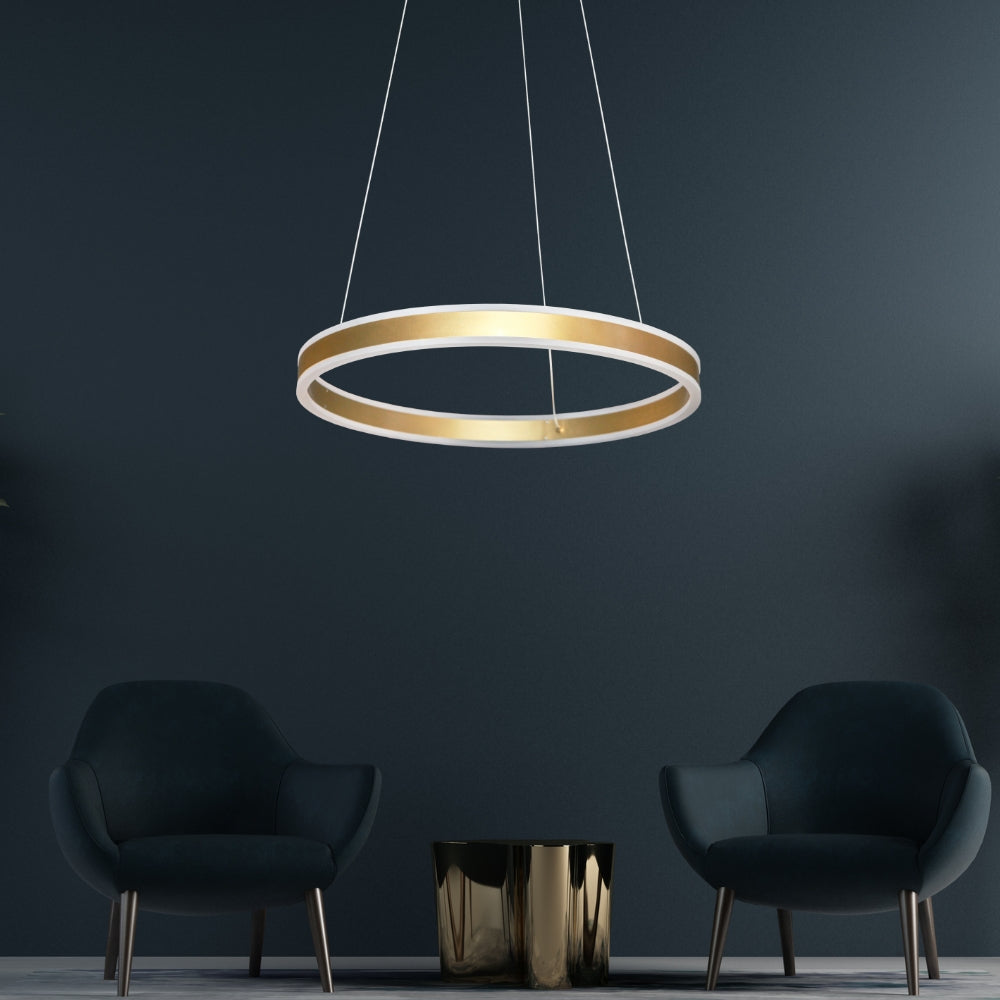 Eternity Black | White | Gold Ring LED Pendant Light — Lighting.co.za