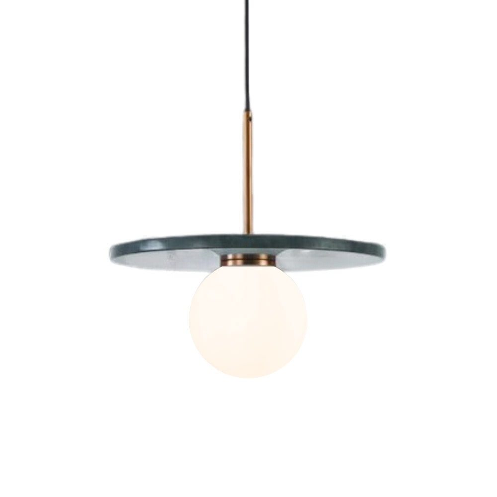 Pascal Black | White | Green Marble Disk Pendant Light — Lighting.co.za