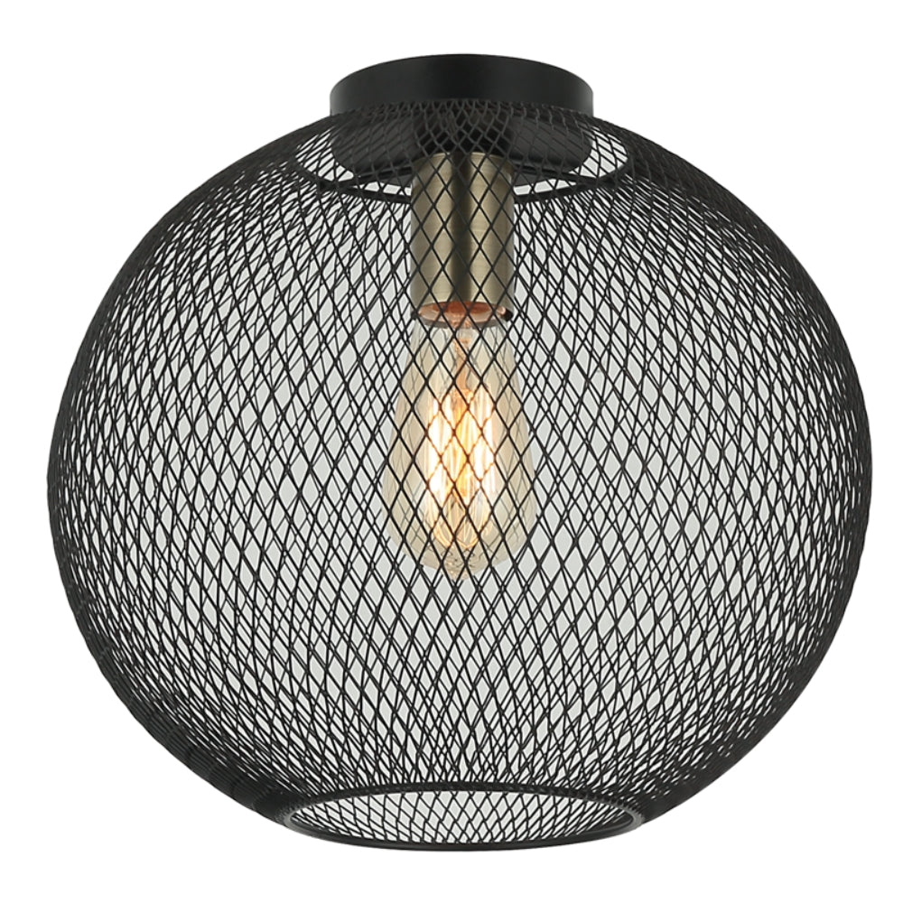 Eton Black and Gold Wire Mesh Ceiling Light — Lighting.co.za