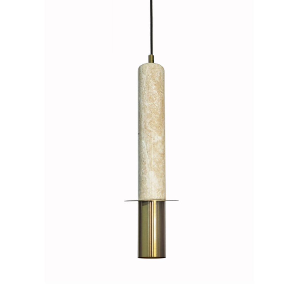 Ibiza Travertino and Gold Disk Pendant Light — Lighting.co.za