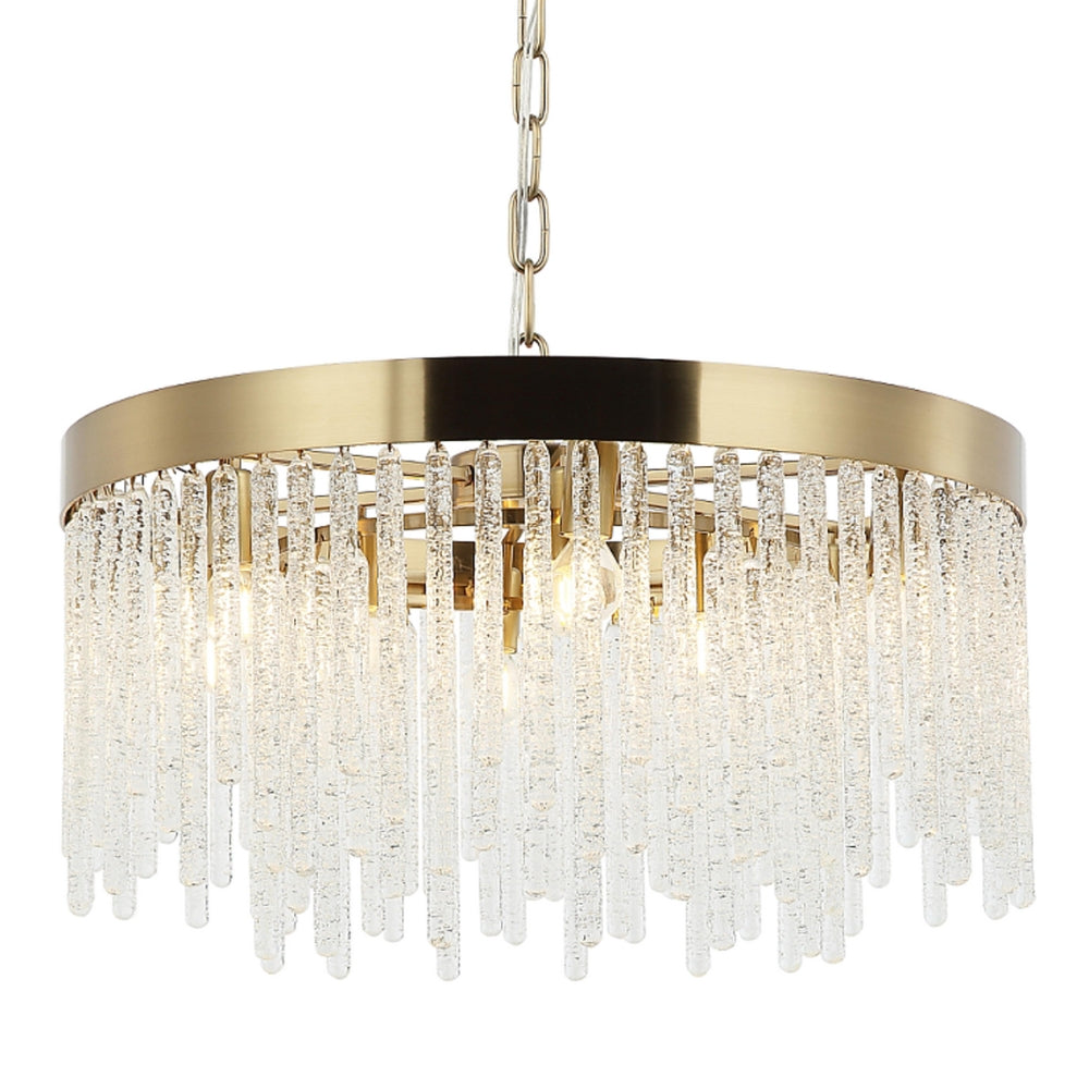 Kensington Gold Round Clear Glass Drop Chandelier — Lighting.co.za