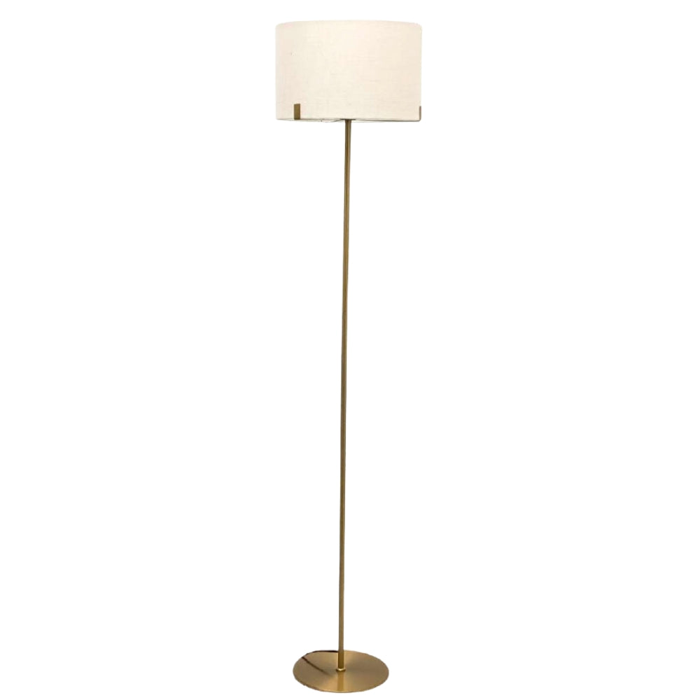 Shera Gold and Natural Shade Floor Lamp — Lighting.co.za