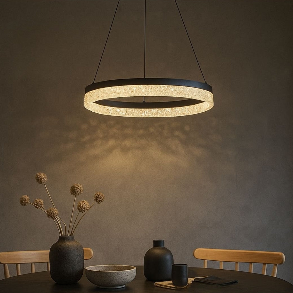 Glint Black and Clear Ring LED Pendant Light — Lighting.co.za