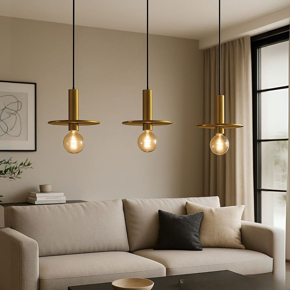 Escandell 3 Light Gold Disk Pendant Light — Lighting.co.za