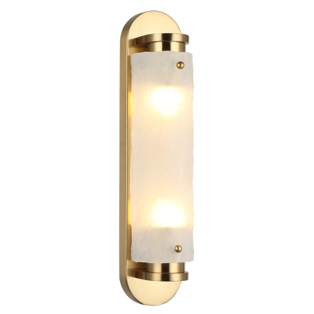 Glacier Frosted Glass and Gold Wall Light — Lighting.co.za