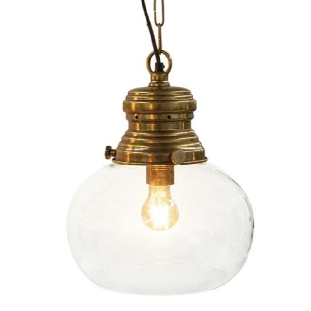 Helen Clear Glass and Brass or Silver Pendant Light — Lighting.co.za