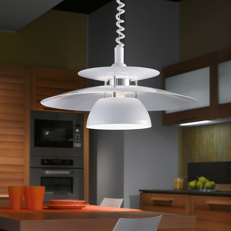 Brenda White Large Rise and Fall Modern Pendant Light — Lighting.co.za