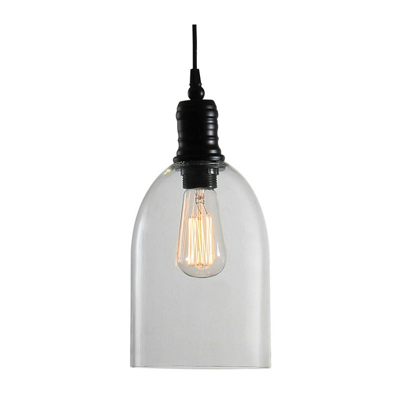 Farmhouse Black and Clear Glass Bell Pendant Light — Lighting.co.za