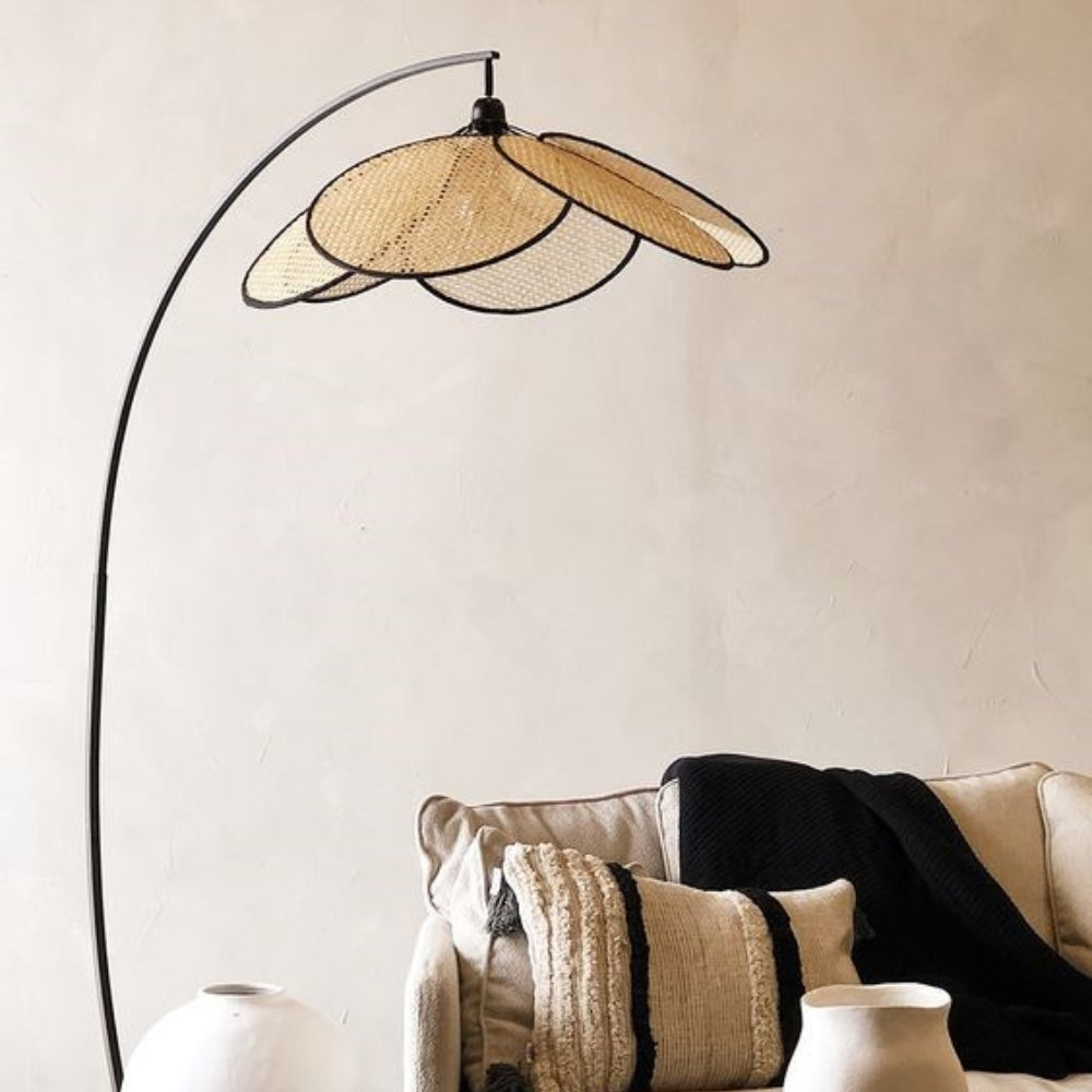 Rotterdam Dutch Rattan Cane Shade Floor Lamp — Lighting.co.za