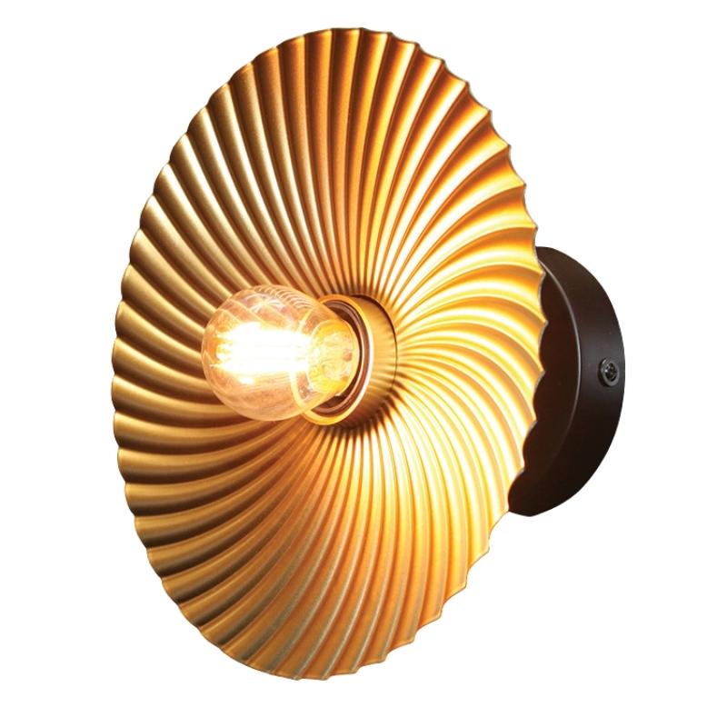 Shell Round Gold Disk Wall Light — Lighting.co.za