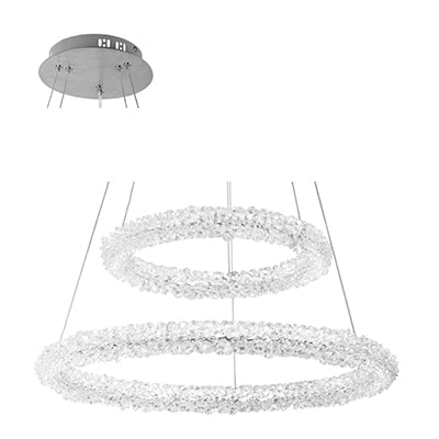 Mina 2 Ring Crystal Glass LED Pendant Light — Lighting.co.za