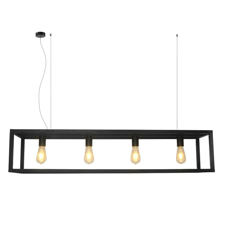 Collins Black Or Copper 4 Light Rectangular Bar Pendant Light ...