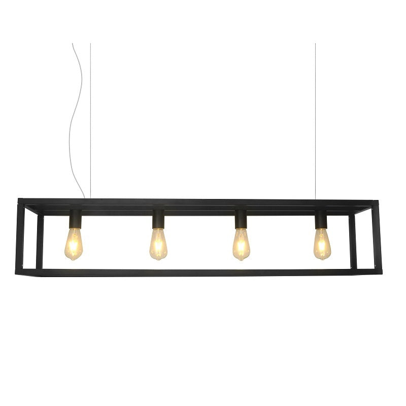 Collins Black Or Copper 4 Light Rectangular Bar Pendant Light ...